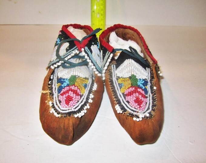 Iroquois Mohawk Beaded Child Moccasins Circa 1870s - Most Beadwork ...