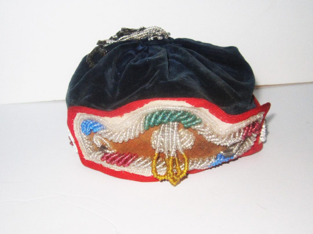 Iroquois Mohawk Beaded Smoking Cap Hat Middle Historic C. 1890 ...