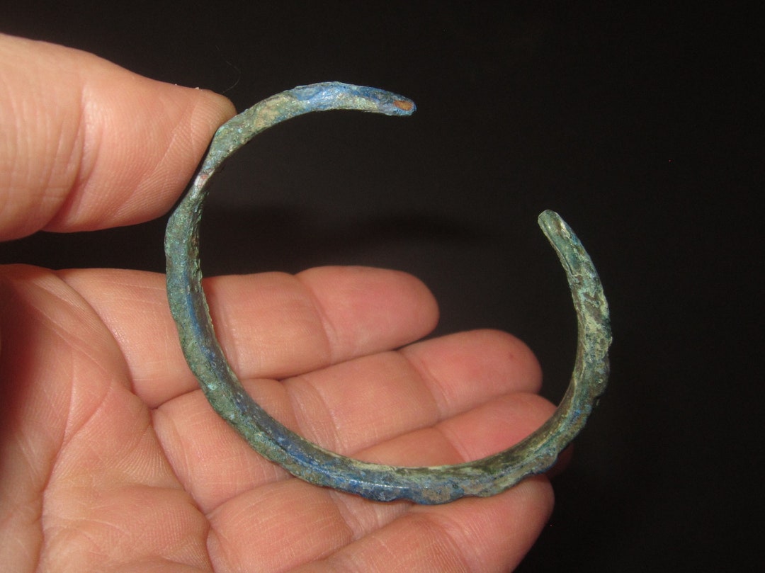 Kievan Rus Viking Heavy Bronze Dragon or Snake Head Finials Bracelet in ...
