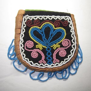 Early Iroquois Seneca Fringed Beaded Purse C. 1840 - Most Beadwork ...