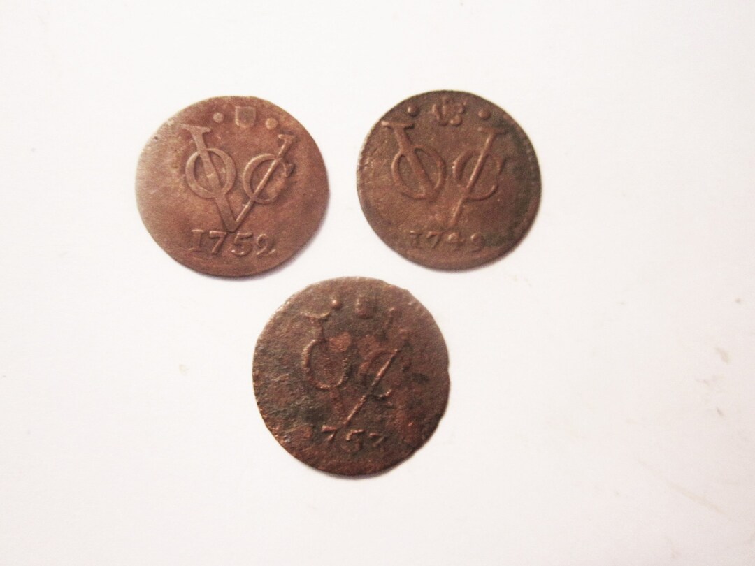 Three 3 Fractional Dutch Duit Coins for One Price New York Penny One of ...