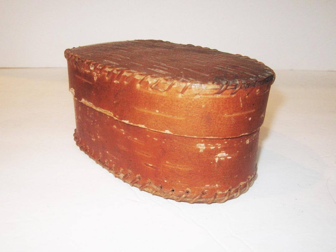Native American Birch Bark Box With Spruce Root Approximately 7 Inches ...