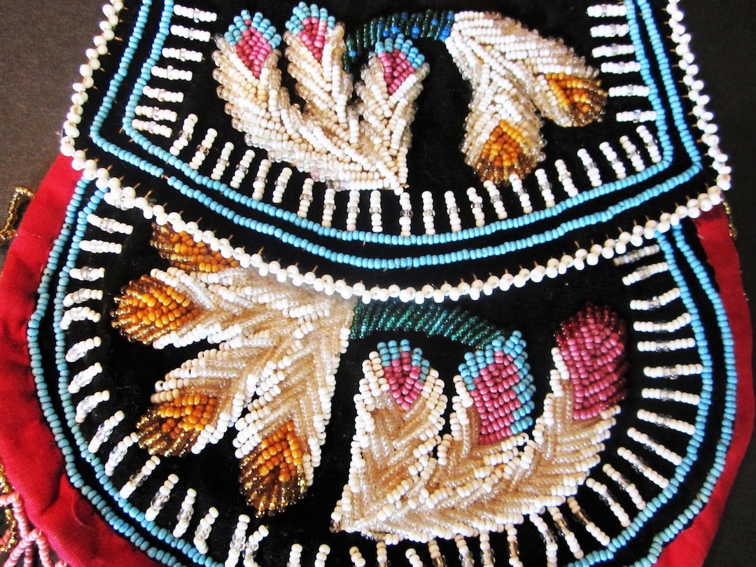 Iroquois Mohawk Beaded Purse Bag Late 1800s - Most Beadwork Intact ...
