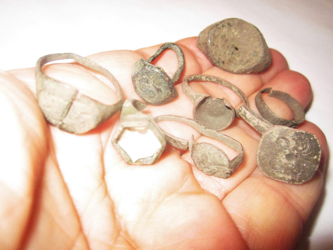 Eight (8) Authentic Bronze Relic Rings Medieval Northern Europe ...