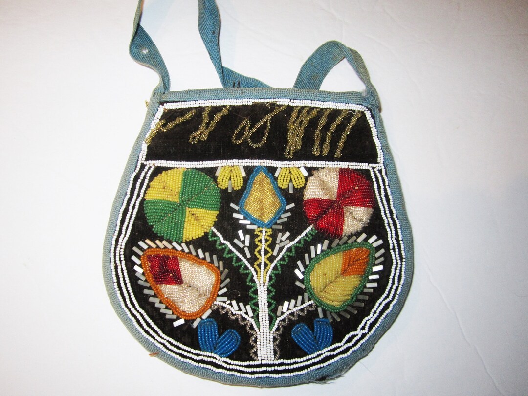 Wabanaki Maliseet Malecite Beaded Purse Bag Ca. 1860 Most Beadwork ...
