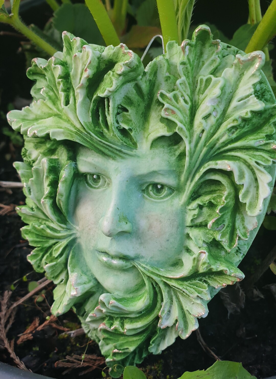 Green Woman Greenman Garden Wall Plaque Ornament - Etsy