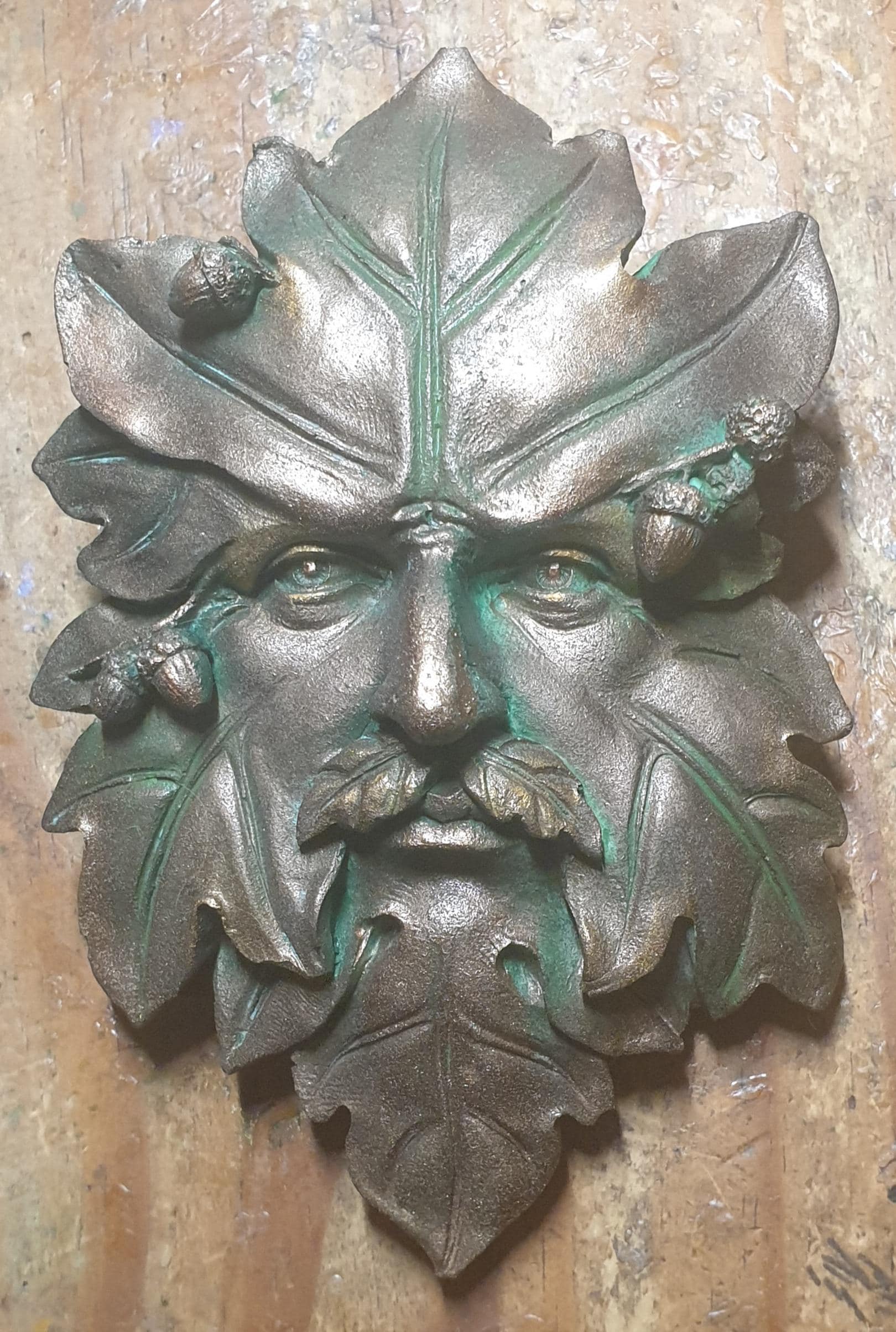 Hand-cast and Painted Green Man Oak Man Garden Wall Plaque Ornament - Etsy