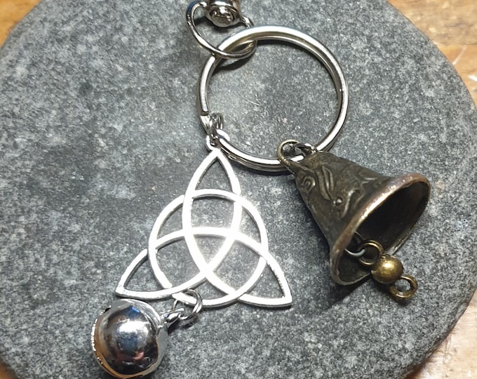 Triquetra and Hare Witch Bells Key-ring or Bag Charm Pagan Wicca ...