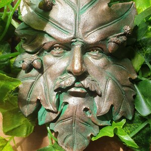 Hand-cast and Painted Green Man Oak Man Garden Wall Plaque Ornament - Etsy