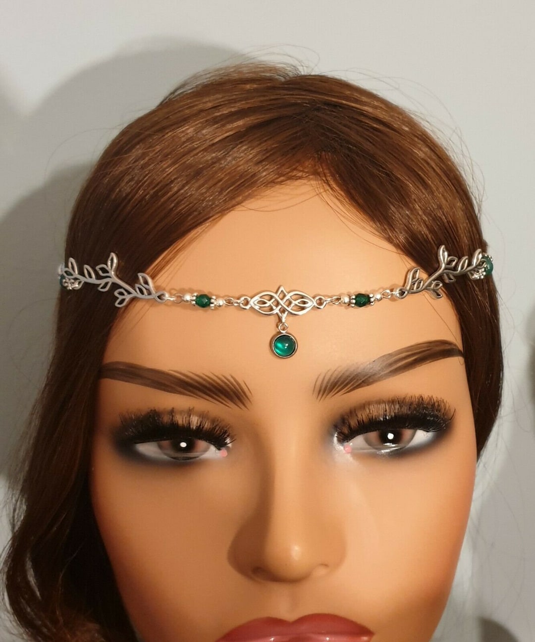 Celtic Elven Headdress Circlet Bridal Headpiece Head-chain Crown Green ...