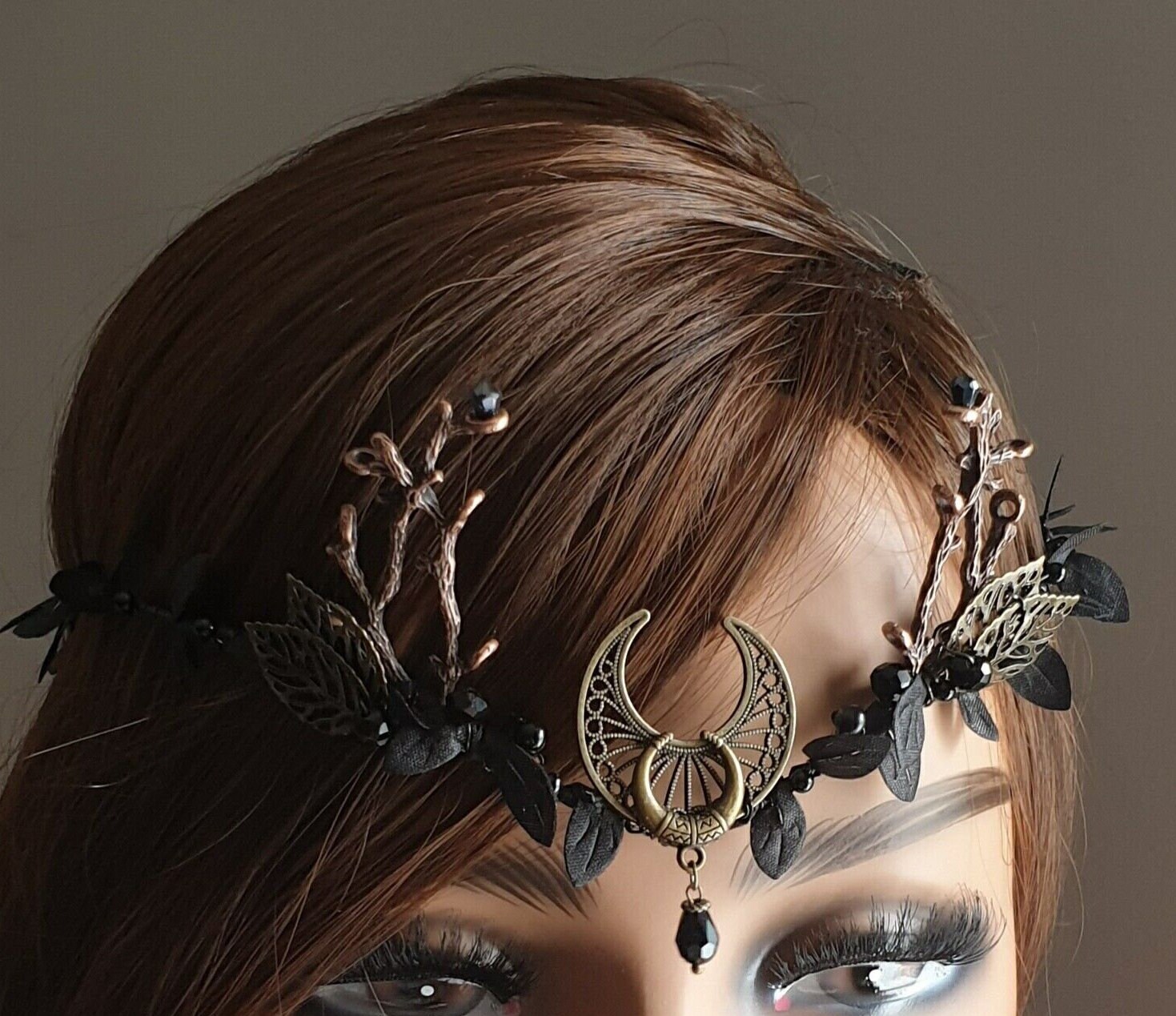 Hecate Goddess Tiara With Onyx With Black Austrian Crystal - Etsy UK