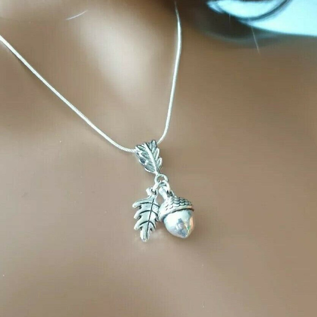 Hedge-witch Silver Acorn Necklace on a 925 Sterling Silver Chain Pagan ...