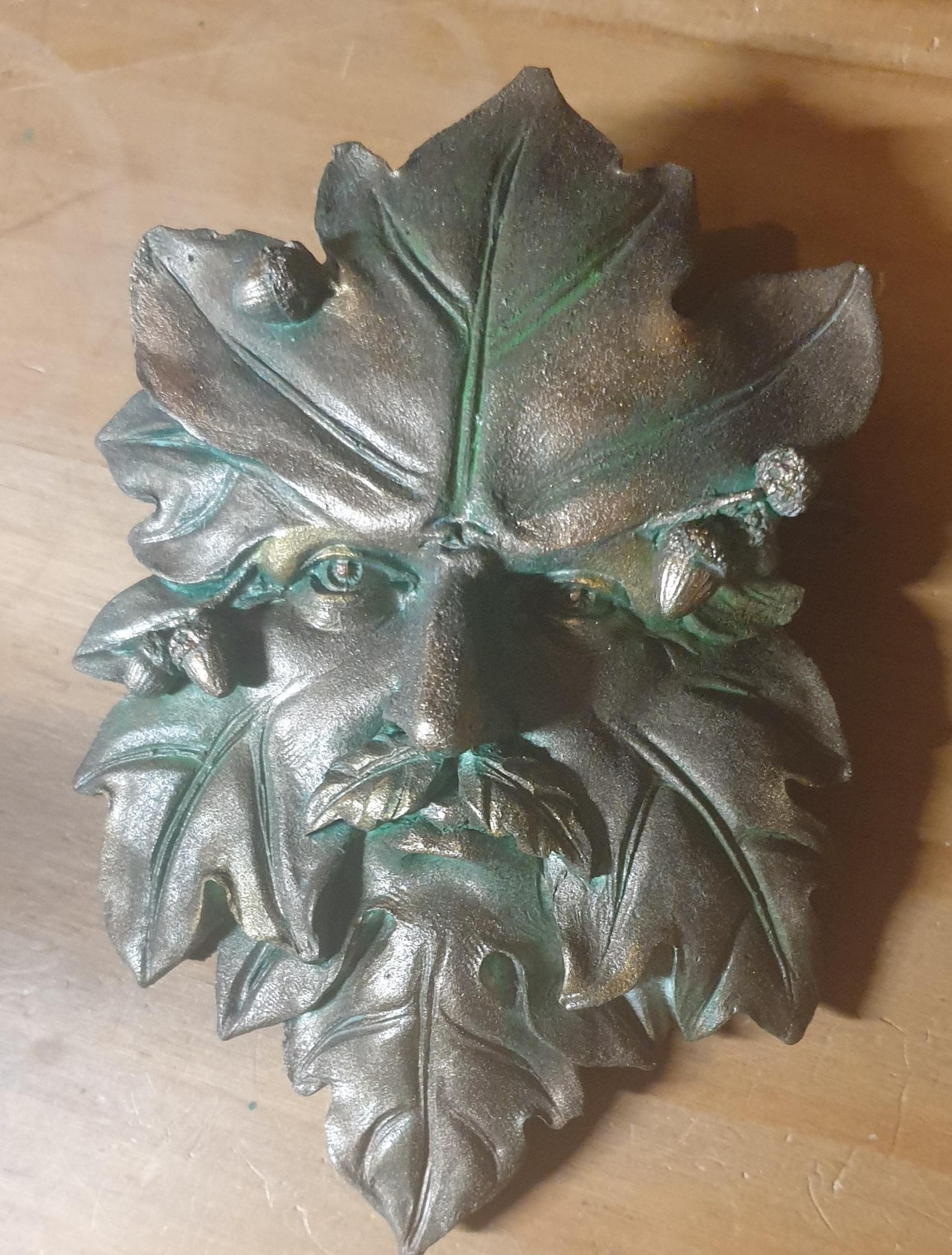 Hand-cast and Painted Green Man Oak Man Garden Wall Plaque Ornament - Etsy