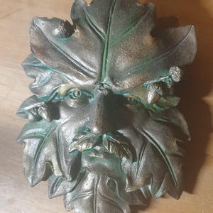 Hand-cast and Painted Green Man Oak Man Garden Wall Plaque Ornament - Etsy