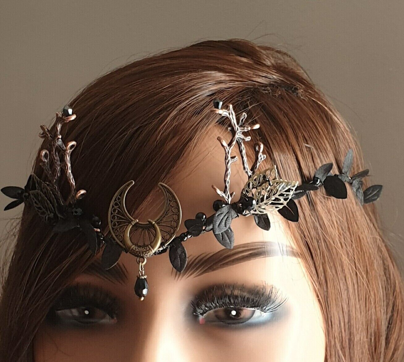 Hecate Goddess Tiara With Onyx With Black Austrian Crystal - Etsy UK