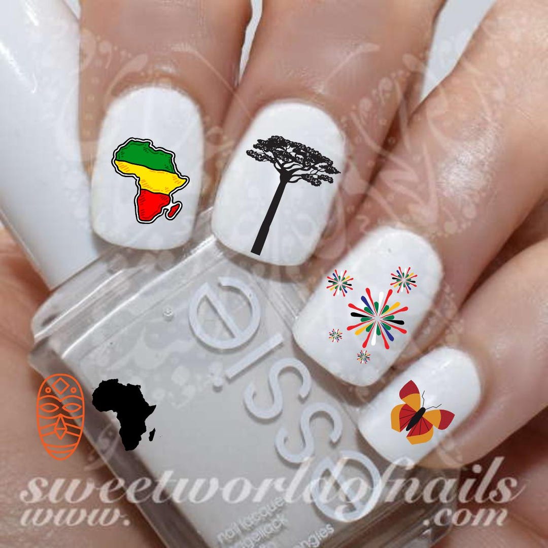 Africa Nail Art Map African Nail Water Decals - Etsy