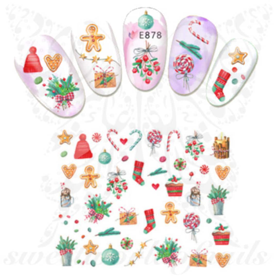 Christmas Nails Collection Stickers - Etsy