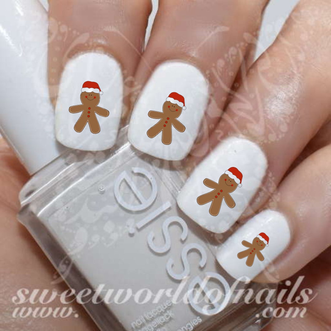 Christmas Nail Art Gingerbread Man Water Decals - Etsy
