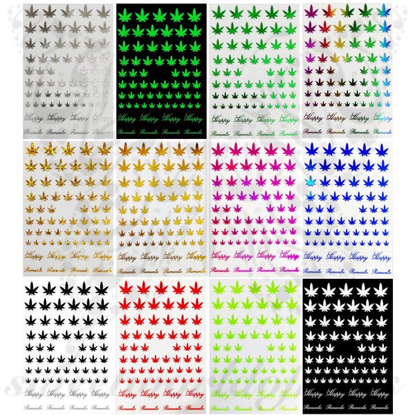 Weed Nail Decals - Etsy