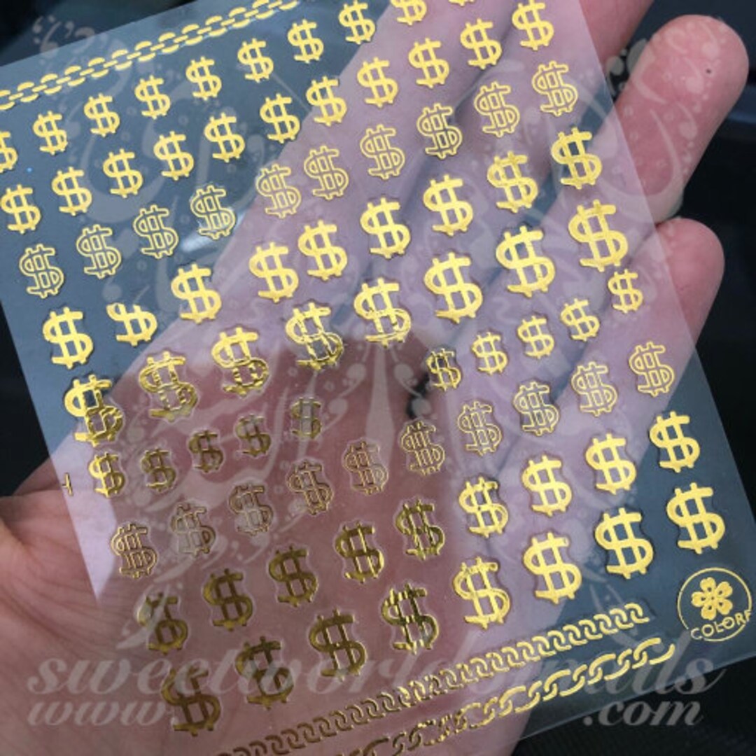 Money Dollar Sign Gold Stickers - Etsy