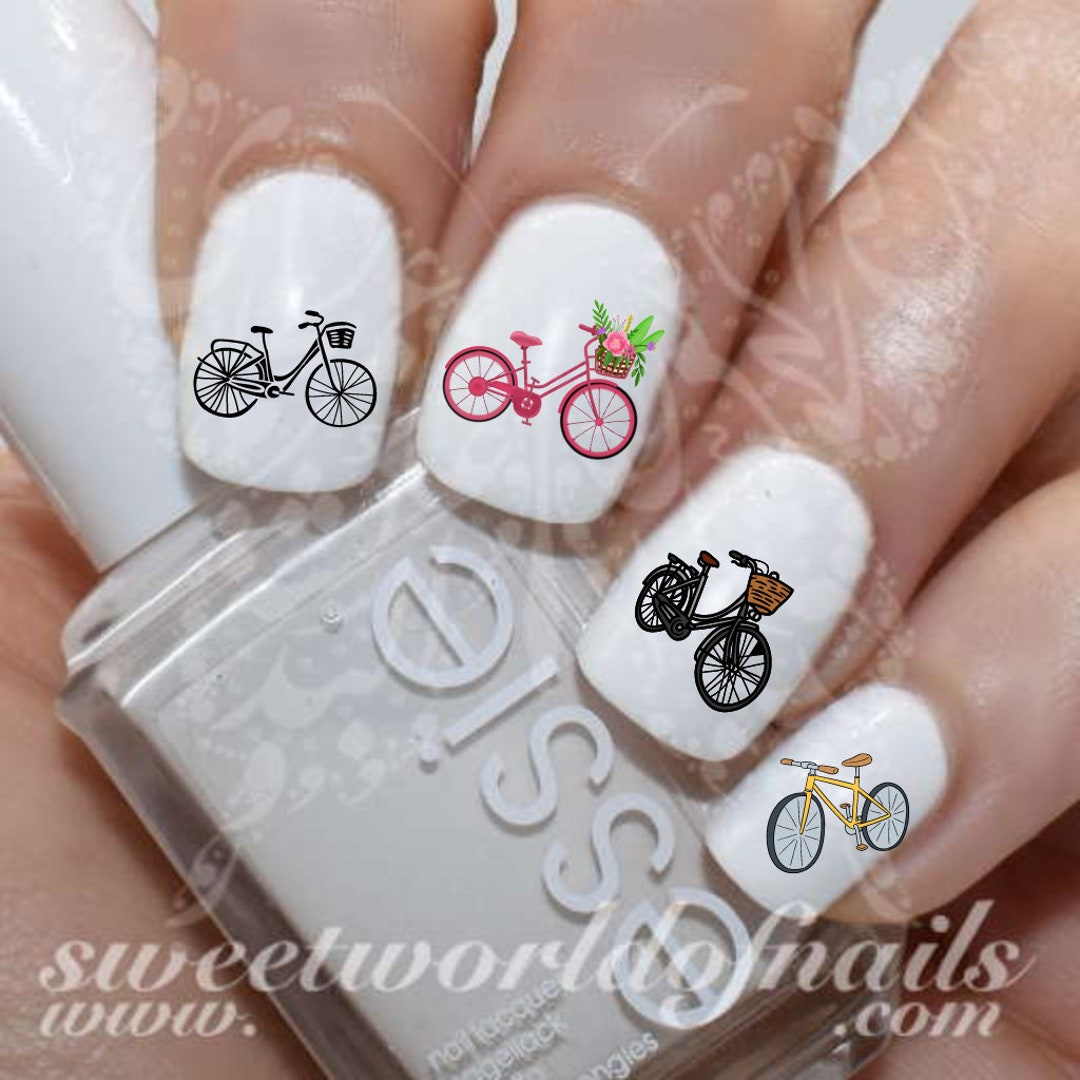 Bicycle Nail Art Water Decals - Etsy