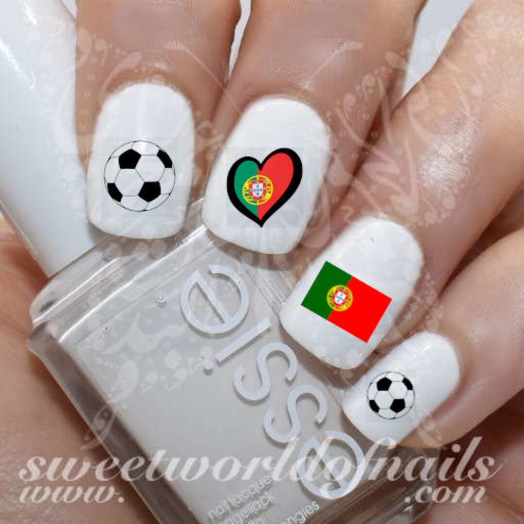 Portugal World Cup Euro Cup Nail Art Soccer Ball Football Water Decals ...