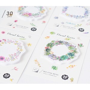 Flower Wreath Cute Sticky Notes - Etsy