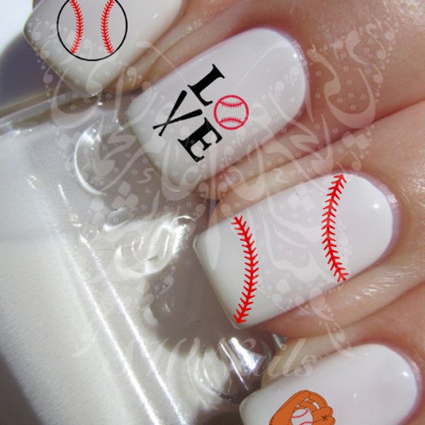 Baseball Nails - Etsy