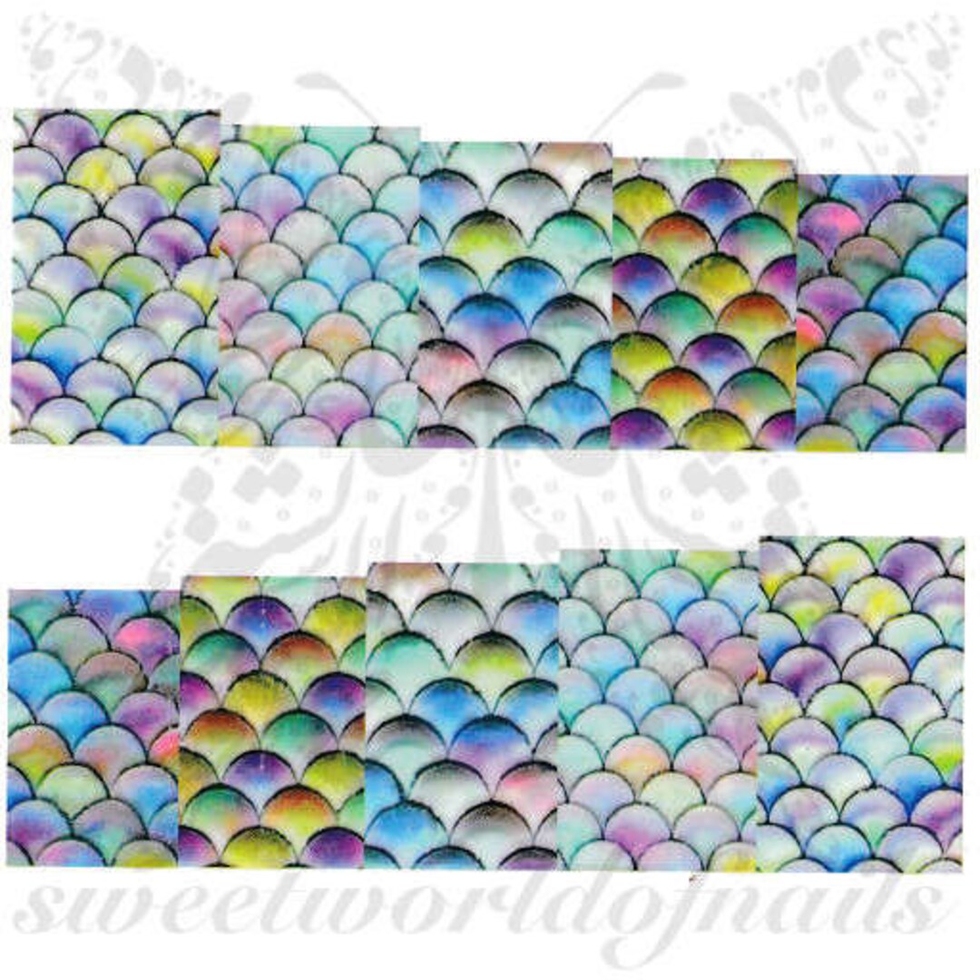 Mermaid Nail Art Fish Scales Water Decals - Etsy