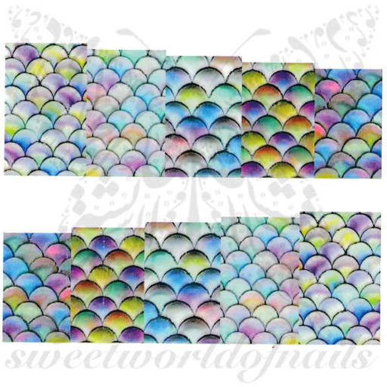Mermaid Nail Art Fish Scales Water Decals - Etsy