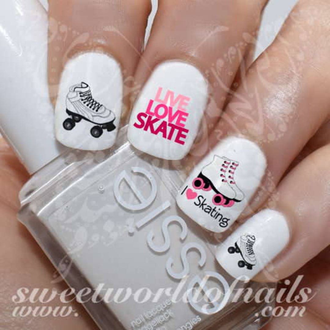 I Love Roller Skating Nail Art Nail Water Decals - Etsy