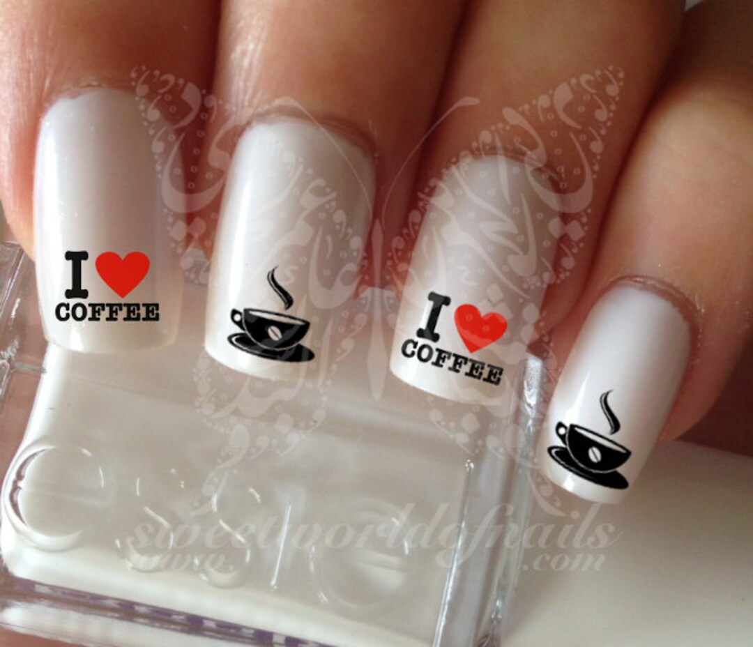 Nail Art I Love Coffee Nail Water Decals Transfers Wraps - Etsy