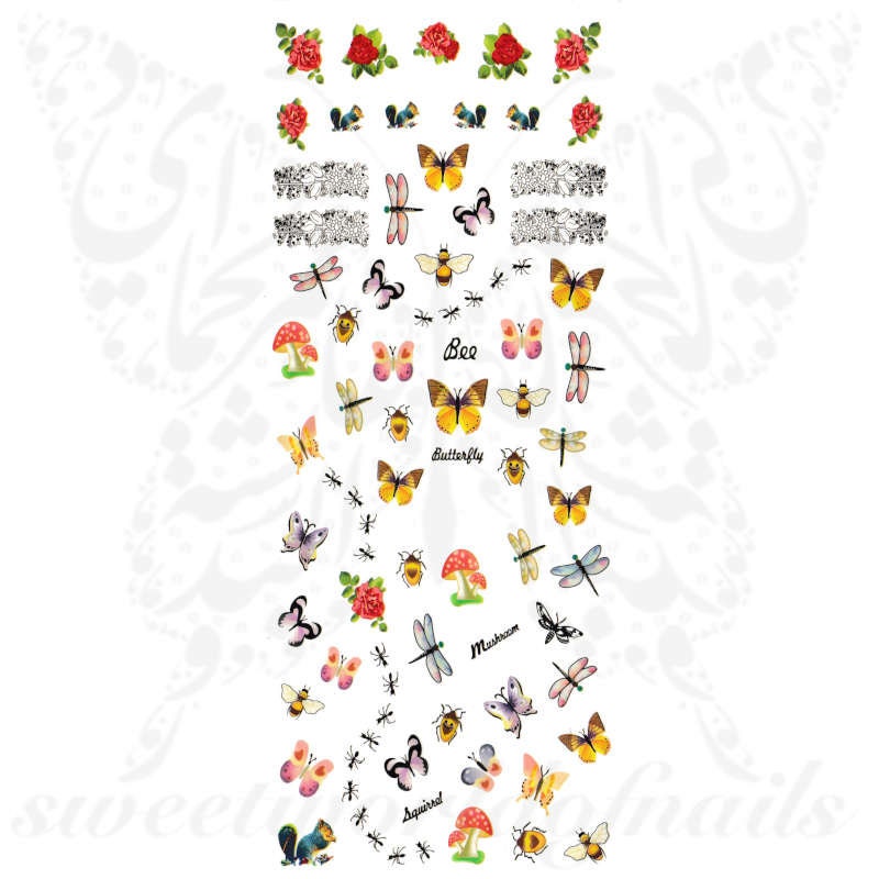 Spring Nail Art Flowers and Butterflies Water Decals - Etsy