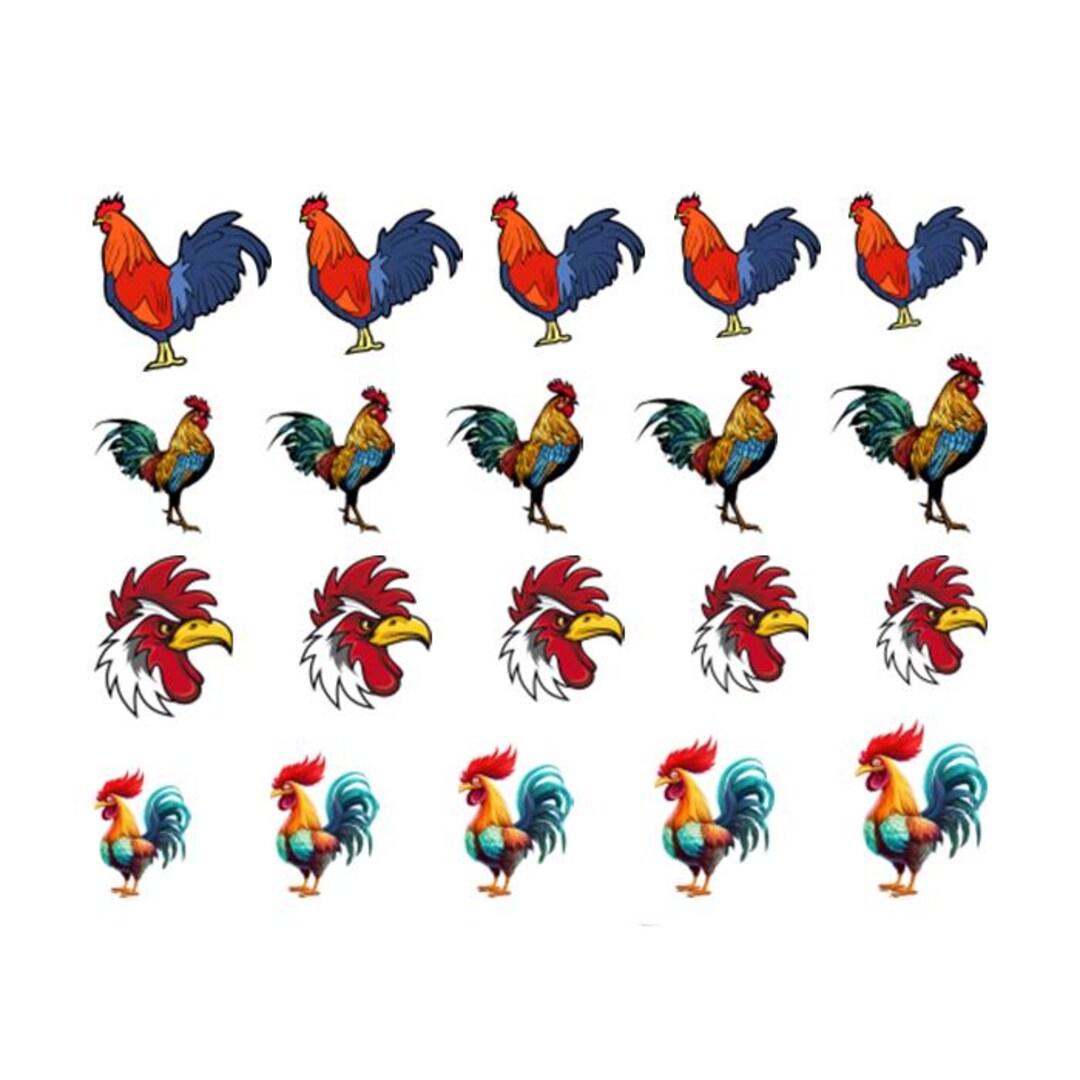 Rooster Nail Art Cute Farm Animals Nail Water Decals - Etsy