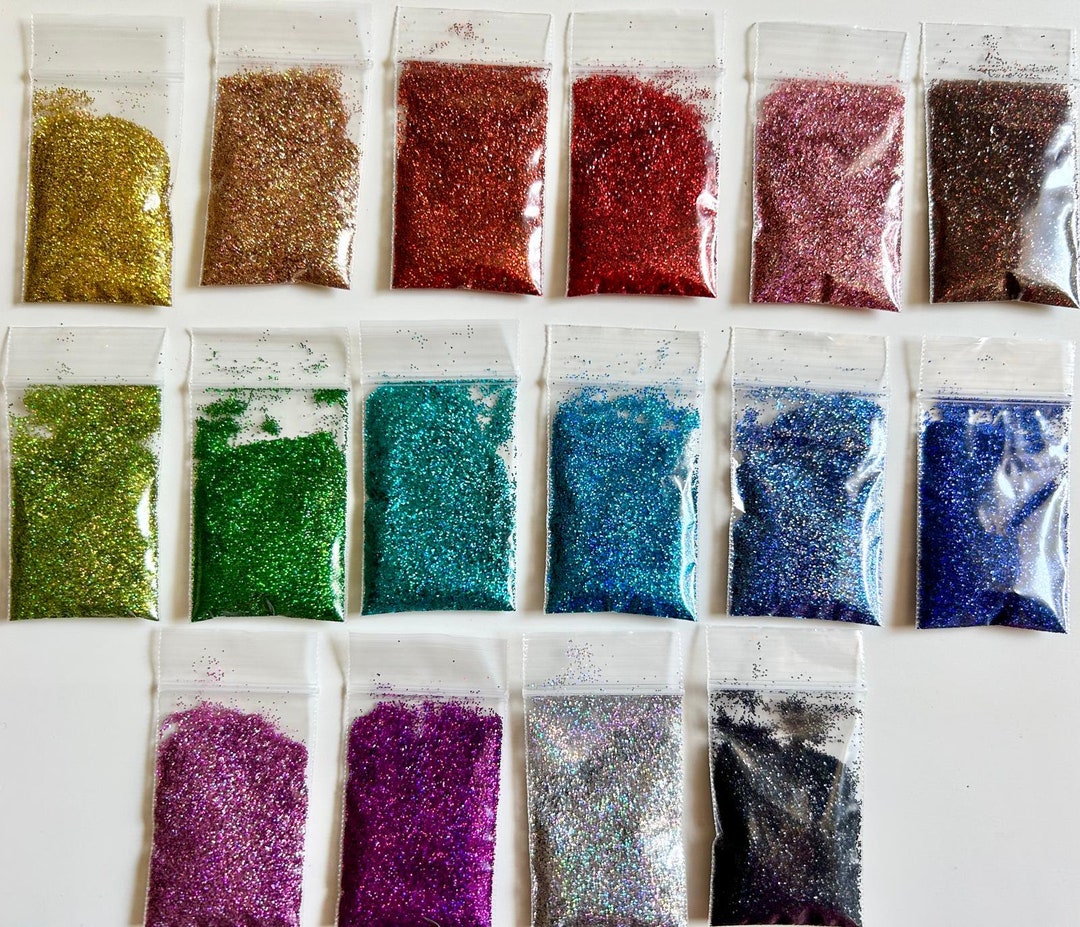 Rainbow Holographic Glitter Set: 16 Colors, Craft & Cosmetic Grade - Etsy