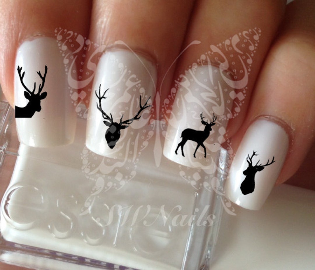 Deer Nail Art Nail Water Decals Transfers Wraps - Etsy
