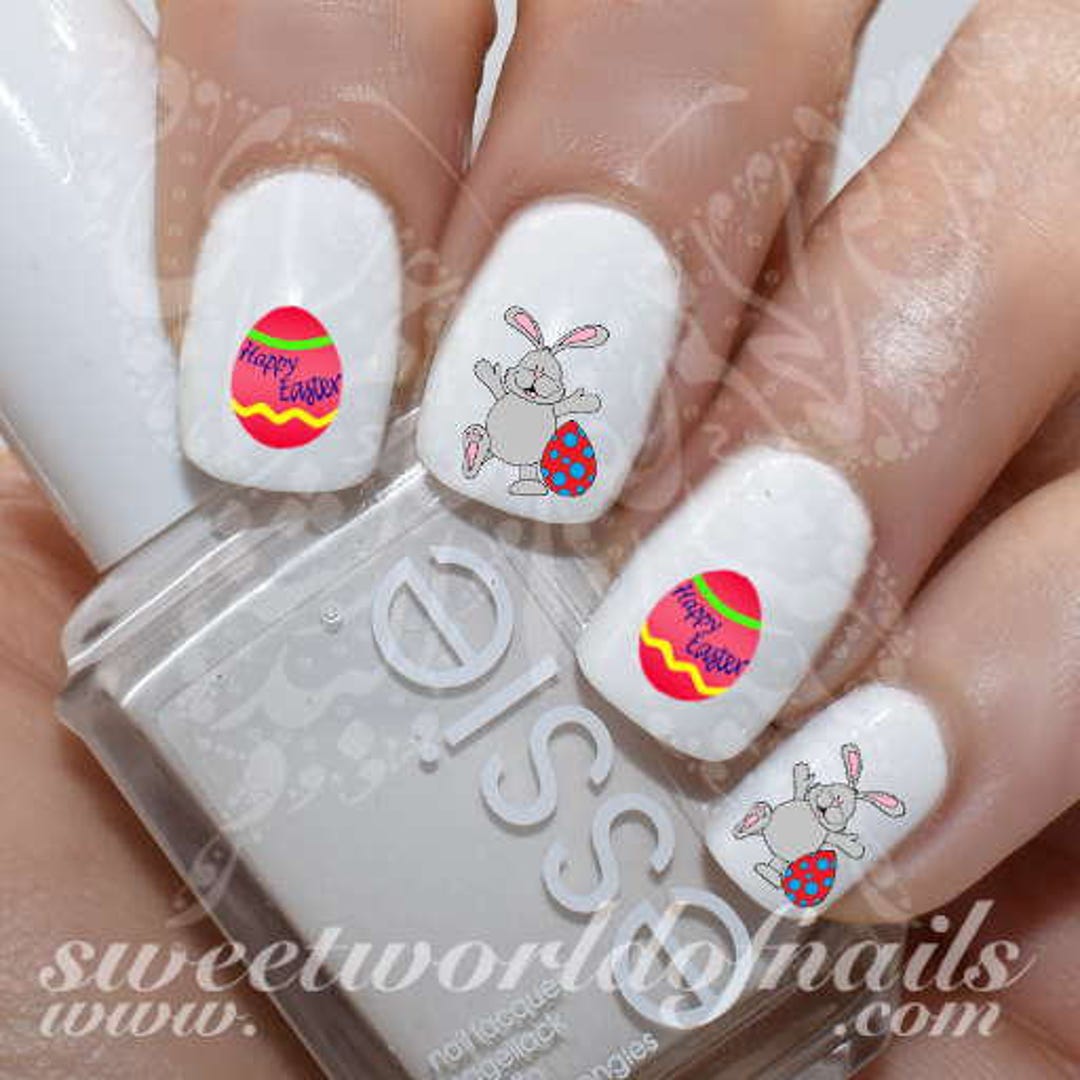 Easter Nail Art Bunny Egg Water Decals Nail Transfers Wraps - Etsy