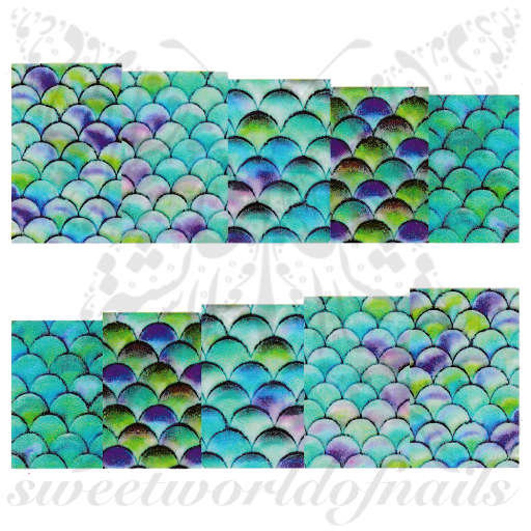 Mermaid Nail Art Fish Scales Water Decals - Etsy
