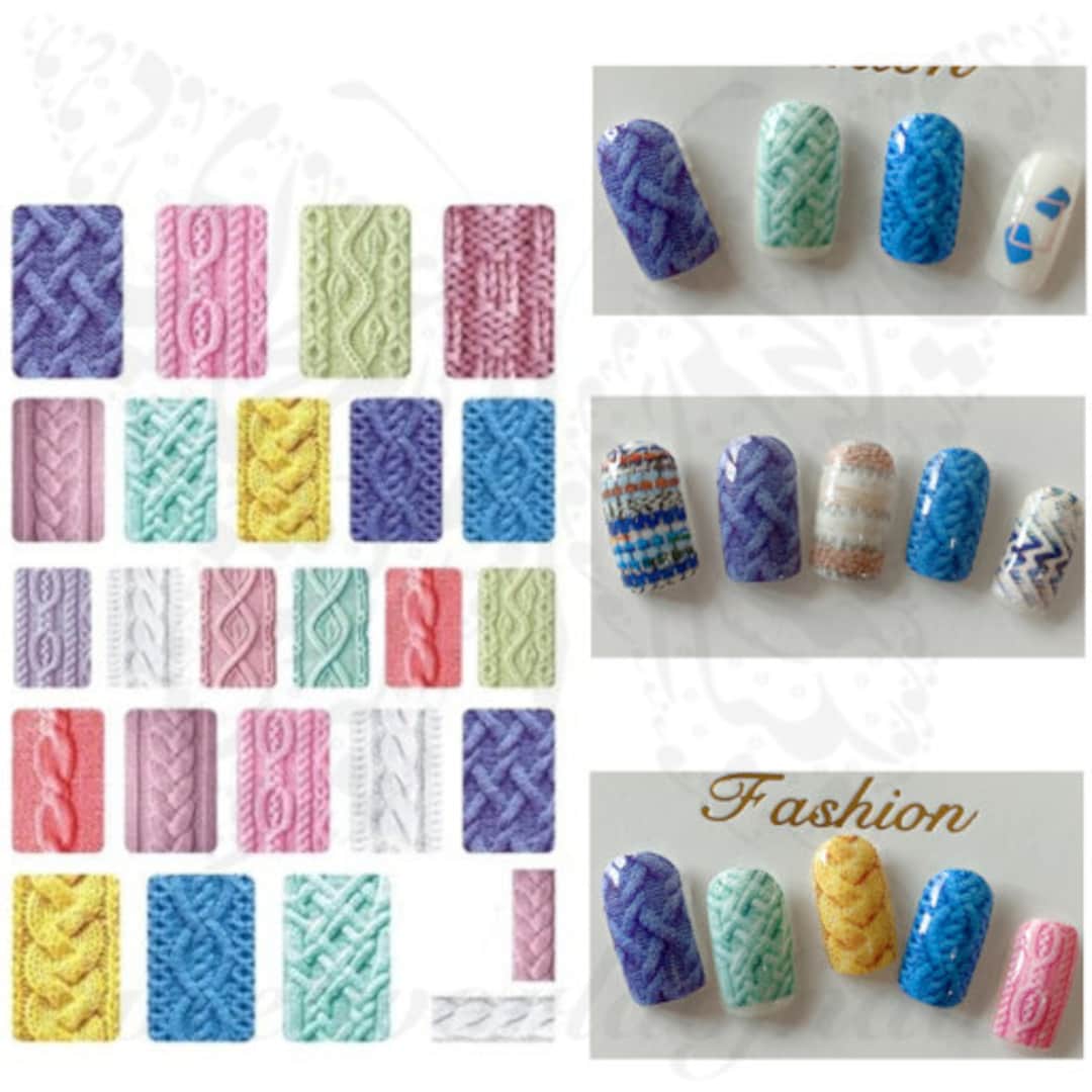 Wool Sweater Pattern Nail Art Stickers - Etsy