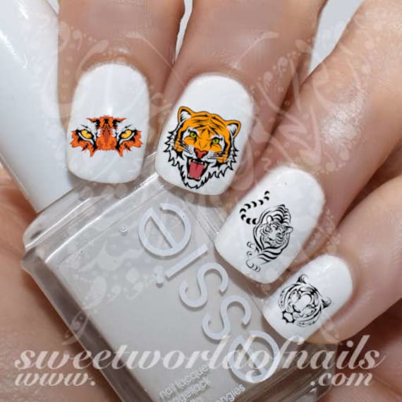 Tiger Nail Art Water Decals | Etsy