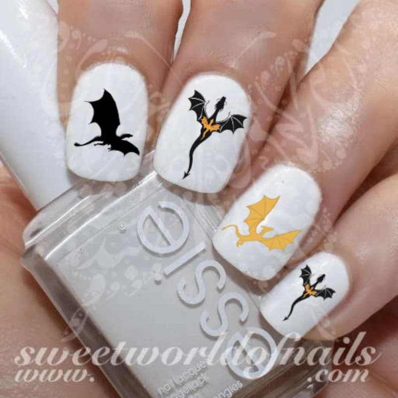 Dragon Nails Nail Art - Etsy
