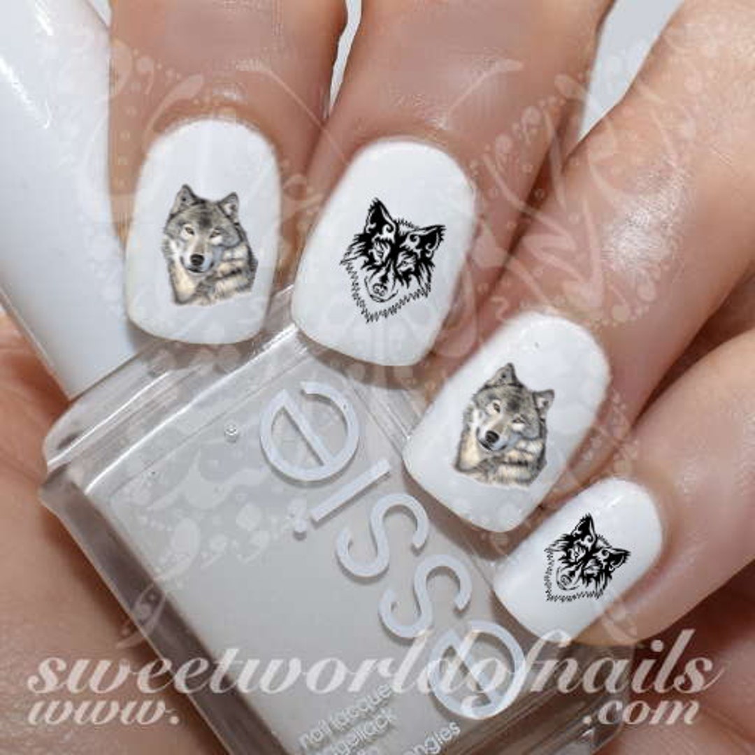 Wolf Nail Art Tribsl Wolf Water Decals - Etsy