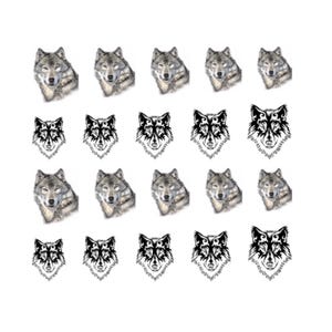 Wolf Nail Art Tribsl Wolf Water Decals - Etsy