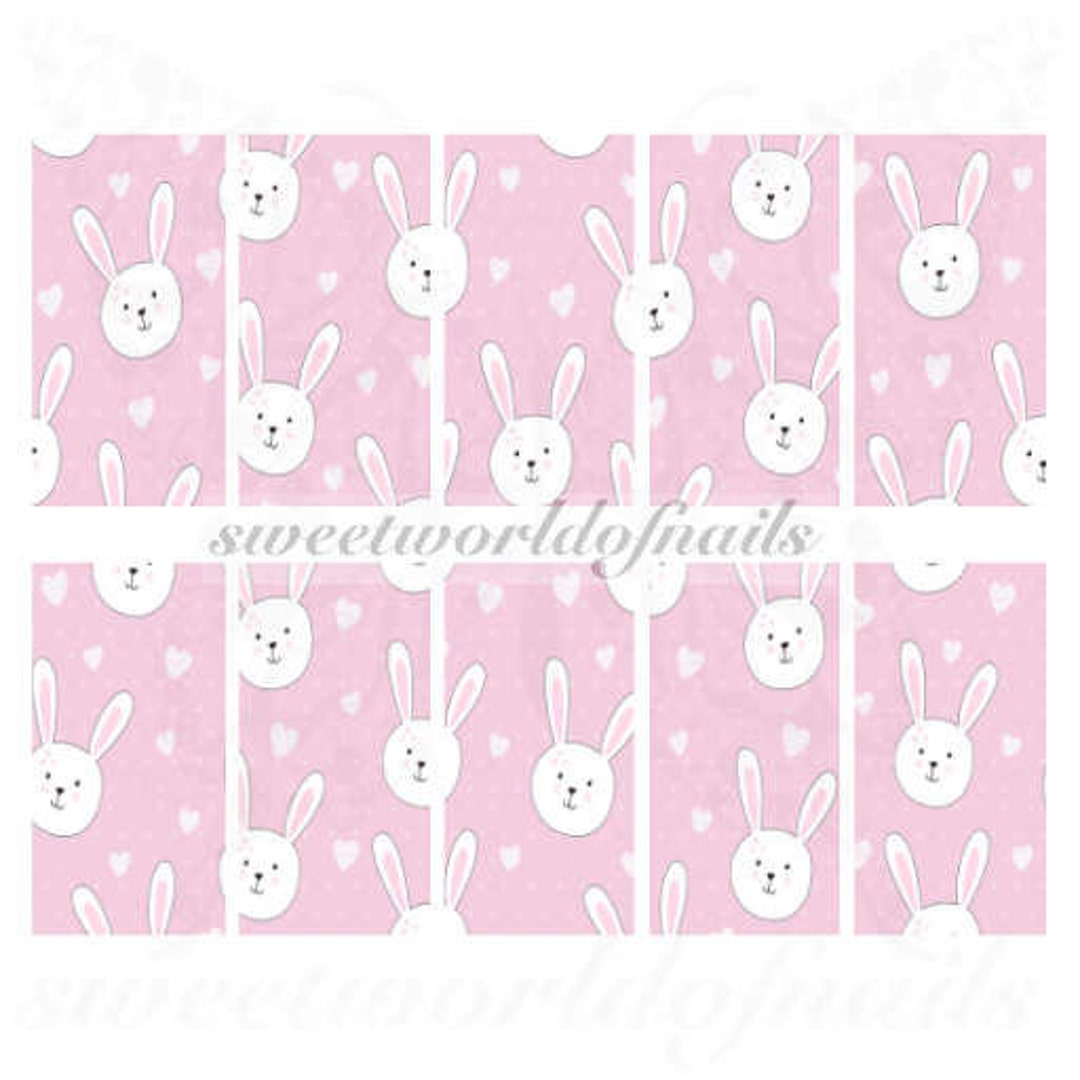 Easter Nail Art Easter Bunny Nail Full Water Wraps - Etsy