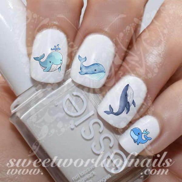 Whale Tail Nail Art Etsy Uk