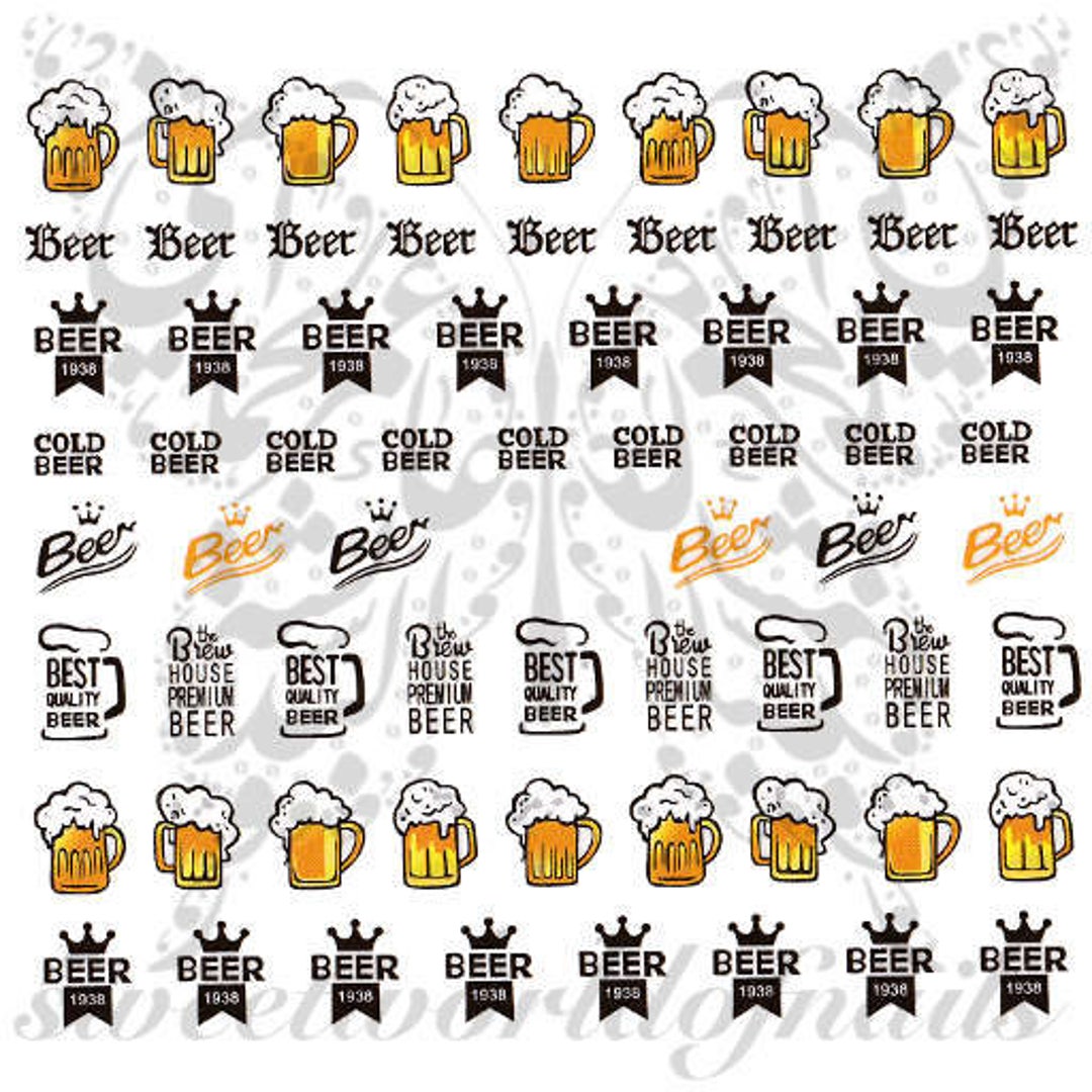 Beer Nail Art Water Decals Slides - Etsy