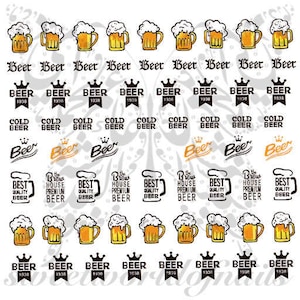 Beer Nail Art Water Decals - Etsy