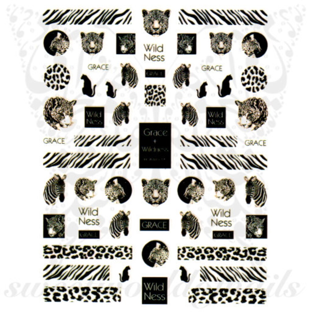 Wild Animals Nail Art Stickers - Etsy