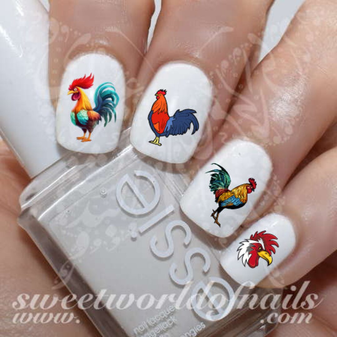 Rooster Nail Art Cute Farm Animals Nail Water Decals - Etsy