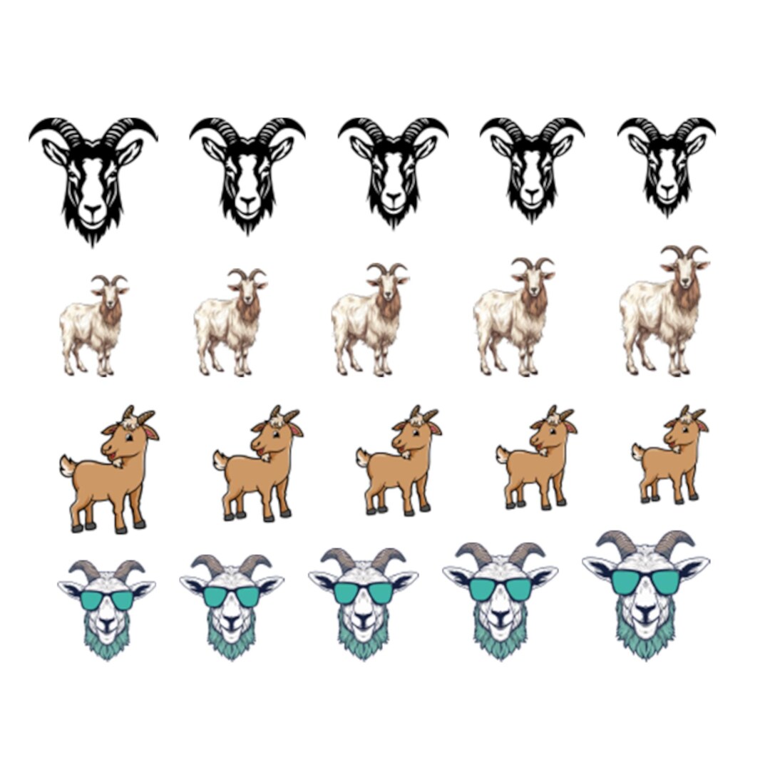 Goat Nail Art Decals: Cute Farm Animal Designs - Etsy
